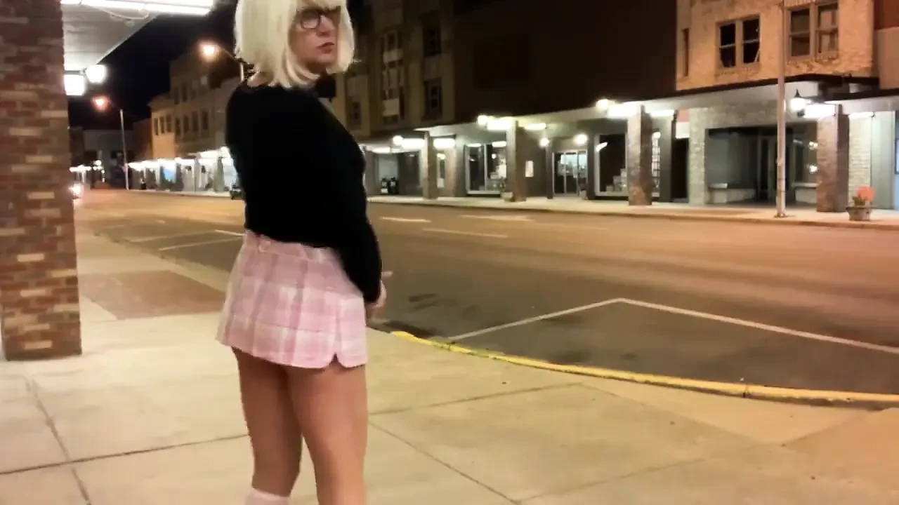Amazing Hot Slut Sissy Short Skirt Panties Shemale Porn Feat